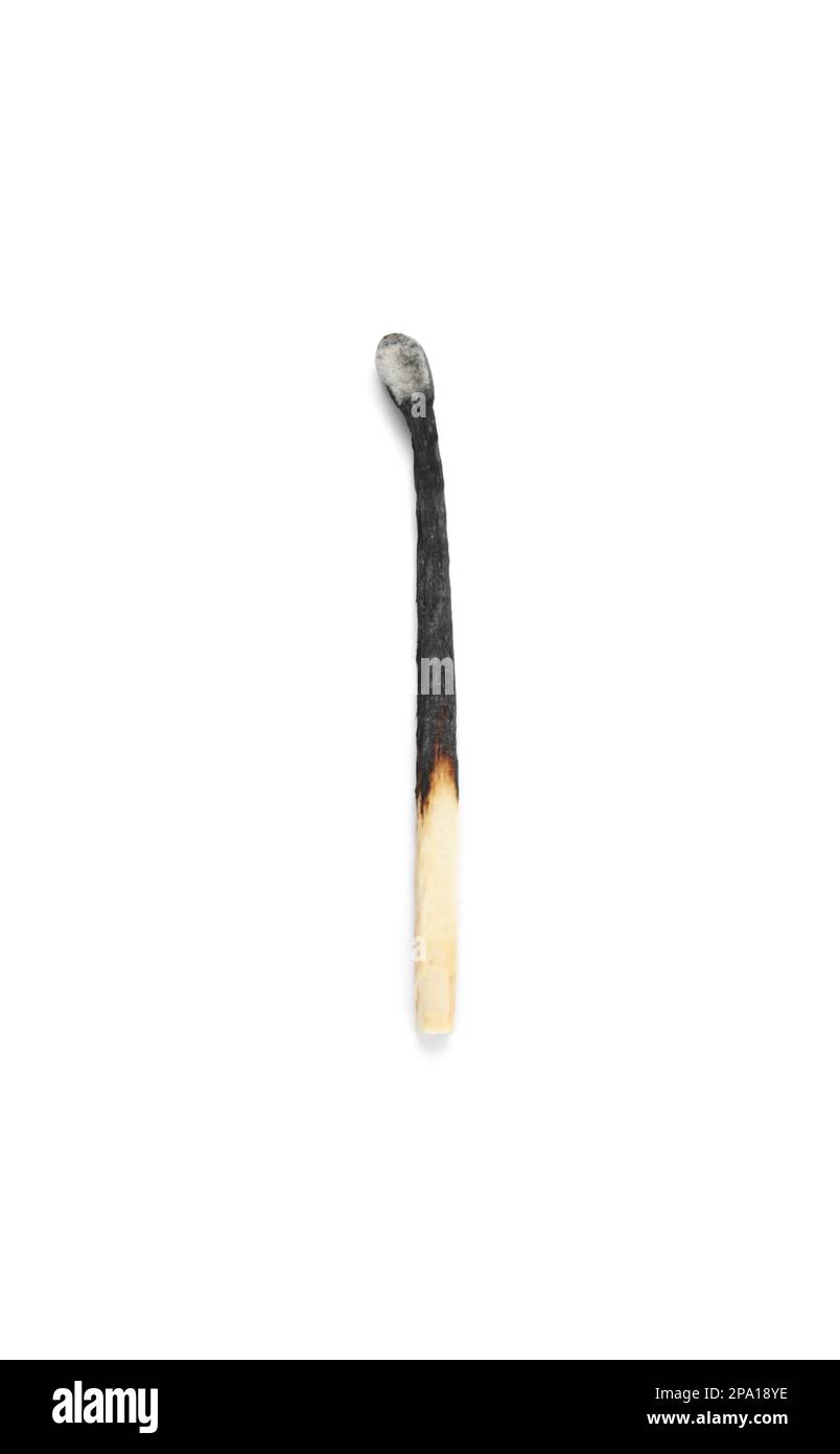 Burnt match isolated on white, top view Stock Photo - Alamy