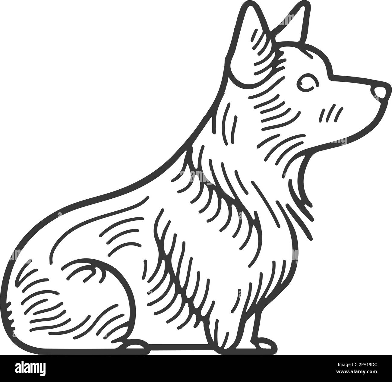 linear dog silhouette vector. dog logo icon template line art Stock ...
