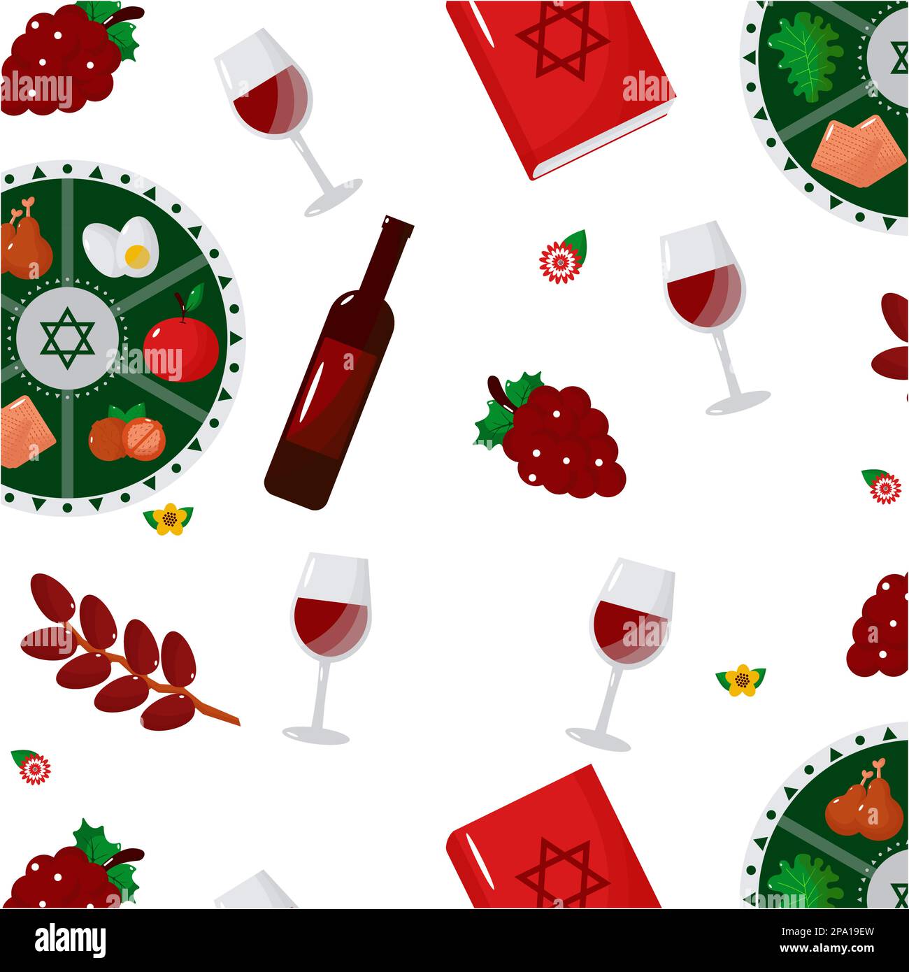 Pattern Jewish holiday Passover, Pesach. White background. Vector ...