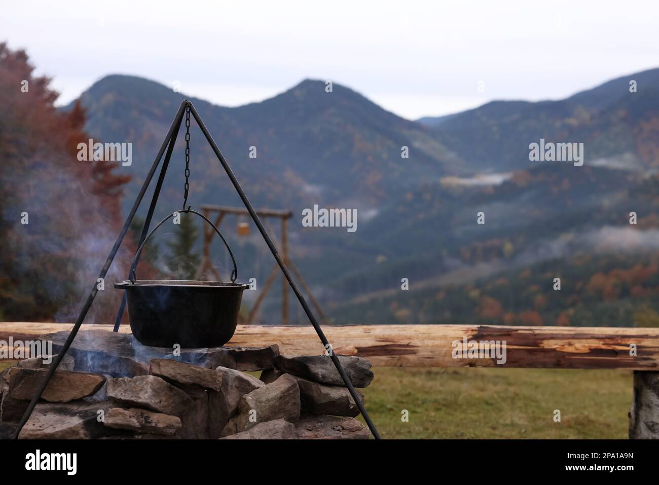 Cooking on campfire in mountains hi-res stock photography and images ...