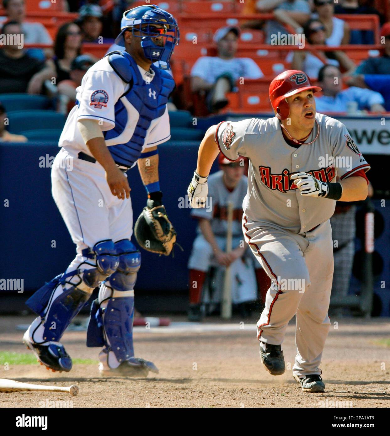 Arizona Diamondbacks Miguel Montero, right, and New York Mets catcher ...