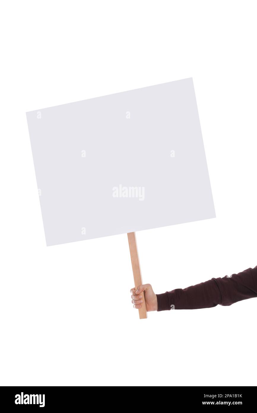 Demonstration blank placard woman Cut Out Stock Images & Pictures - Alamy