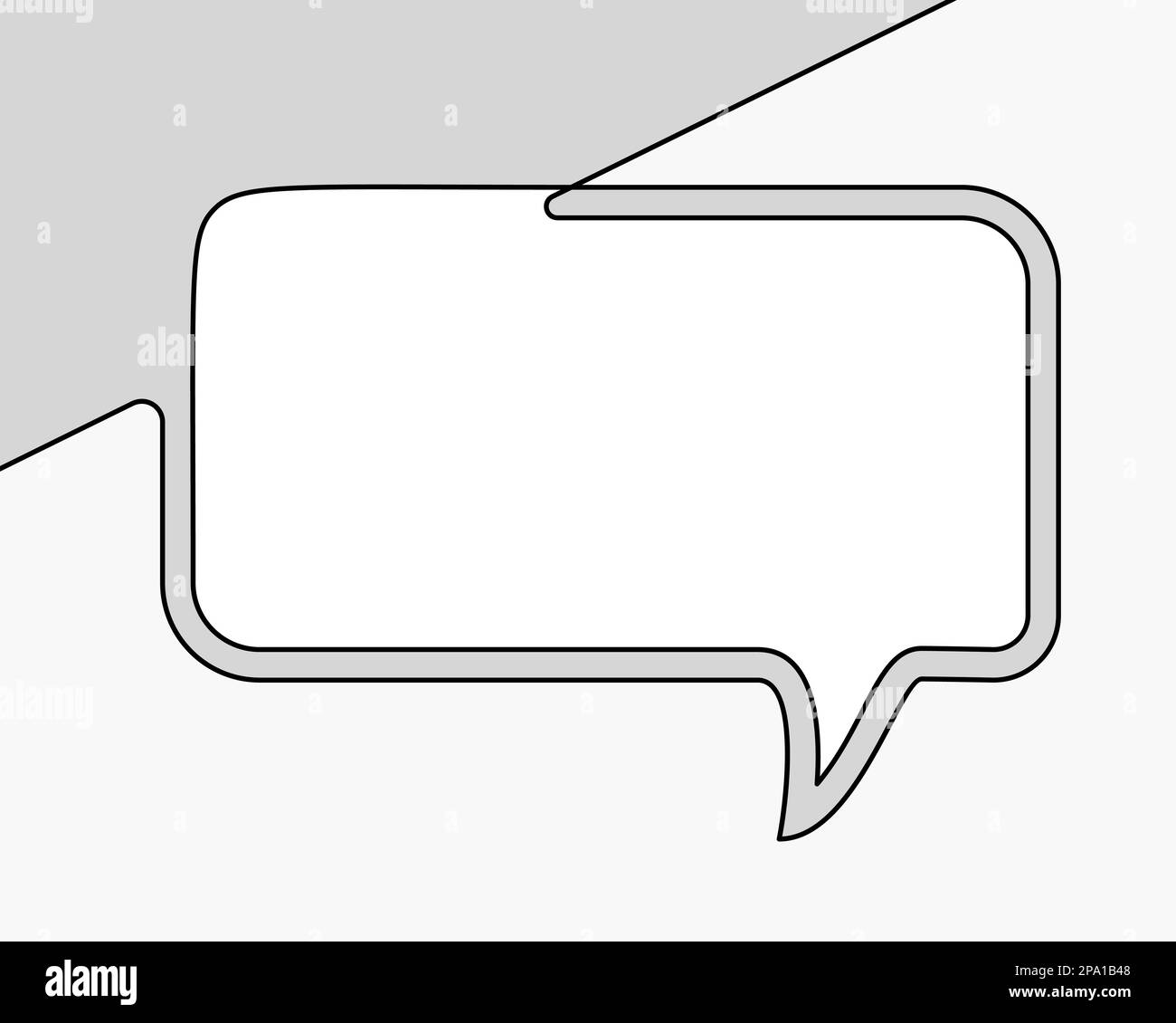 Continuous line drawing of rectangular speech bubble, Vector ...
