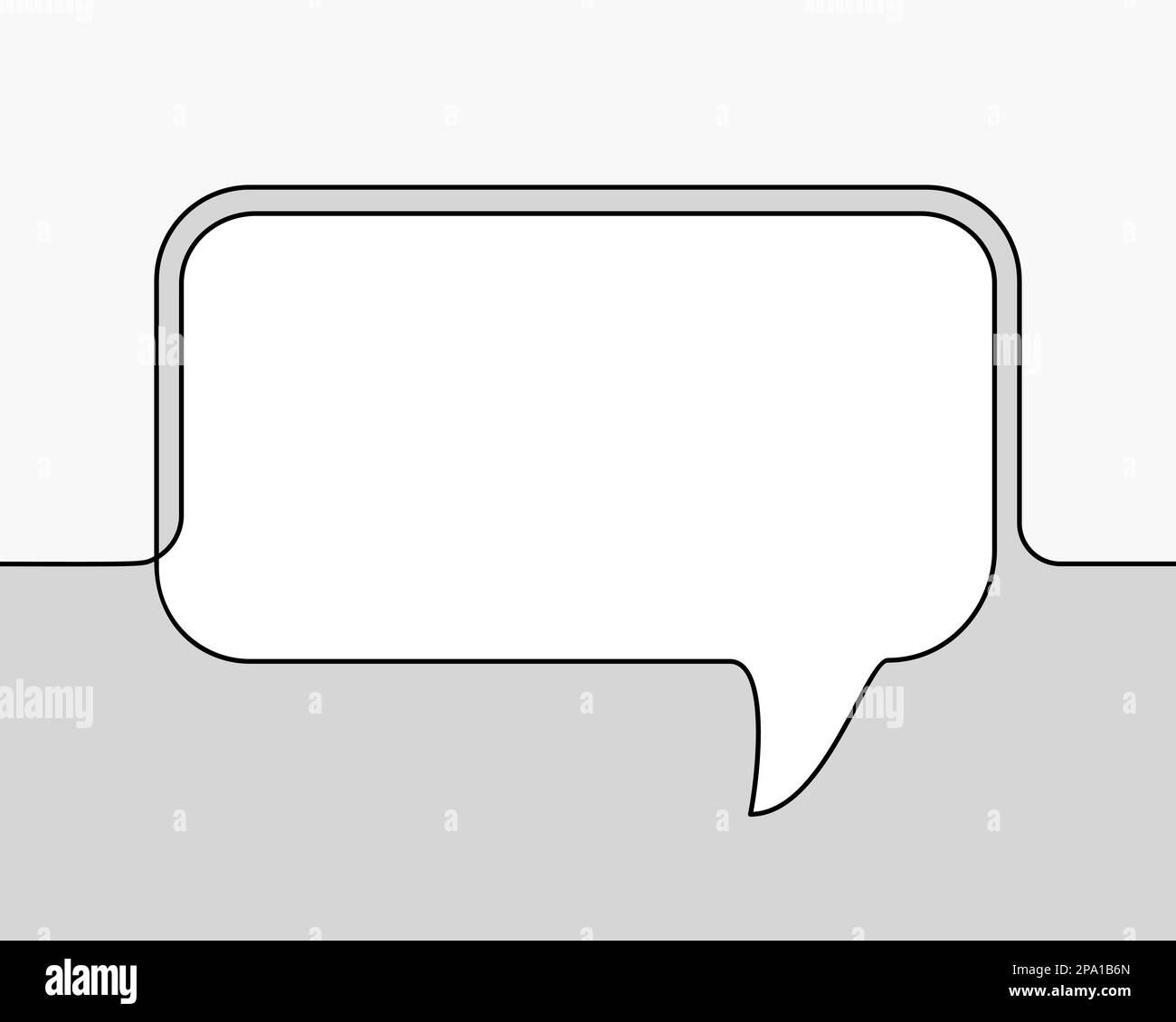 Continuous line drawing of rectangular speech bubble, Vector ...