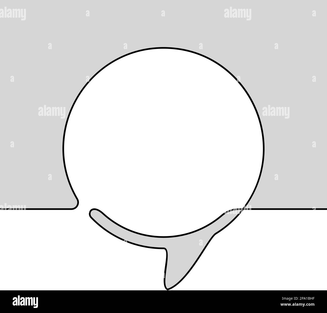 Continuous line drawing of round speech bubble, Vector minimalistic ...