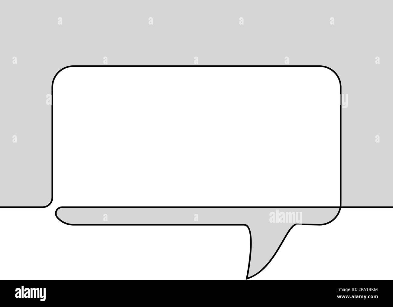 Continuous line drawing of rectangular speech bubble, Vector ...