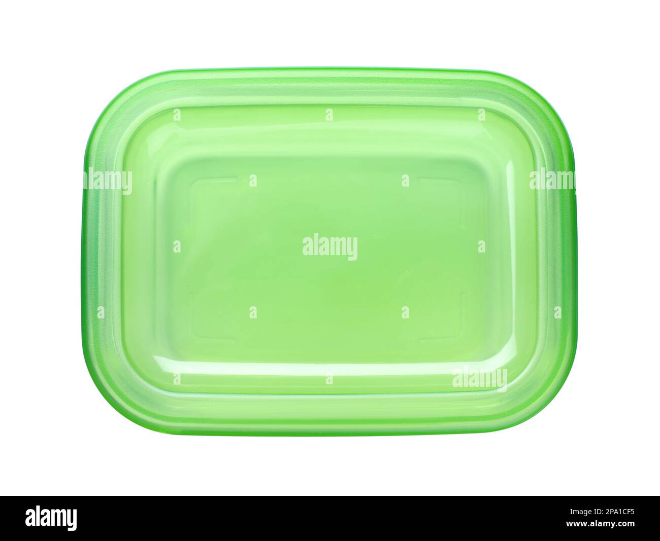 Empty closed container for food isolated on white, top view Stock Photo ...