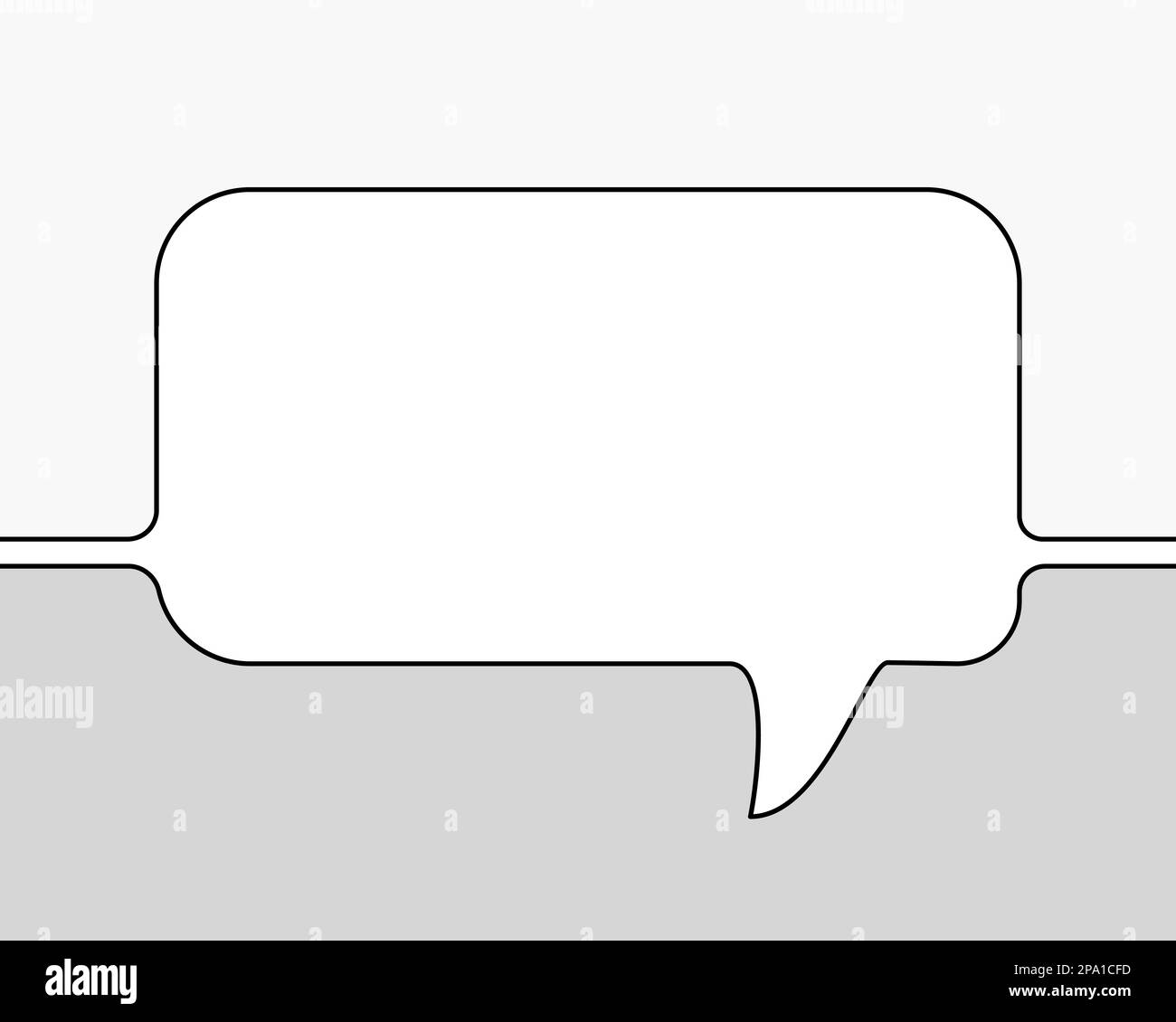 Continuous line drawing of rectangular speech bubble, Vector minimalistic linear illustration ...