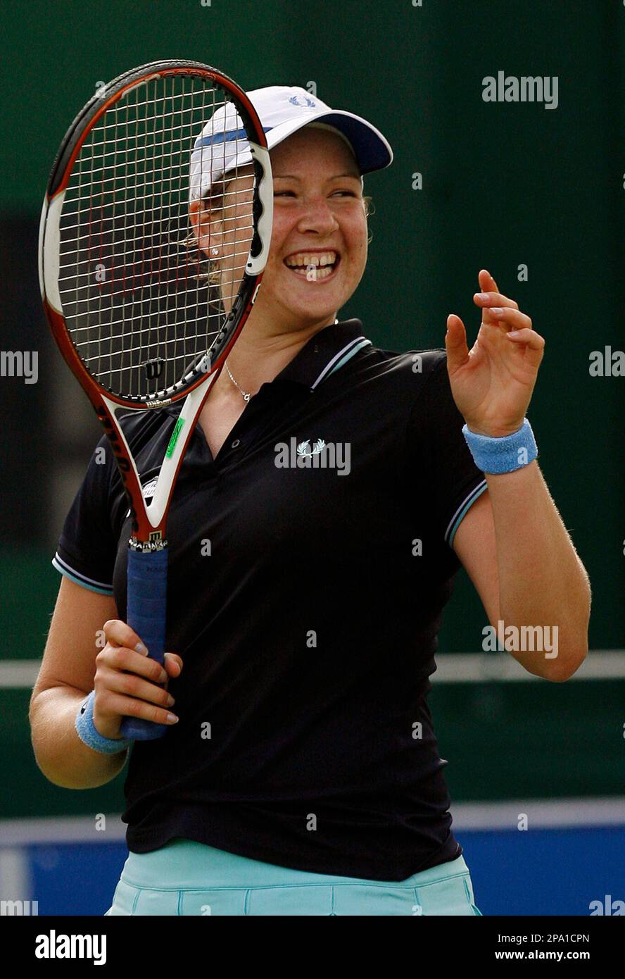 Melanie South of Great Britain celebrates after she beat Aiko Nakamura ...