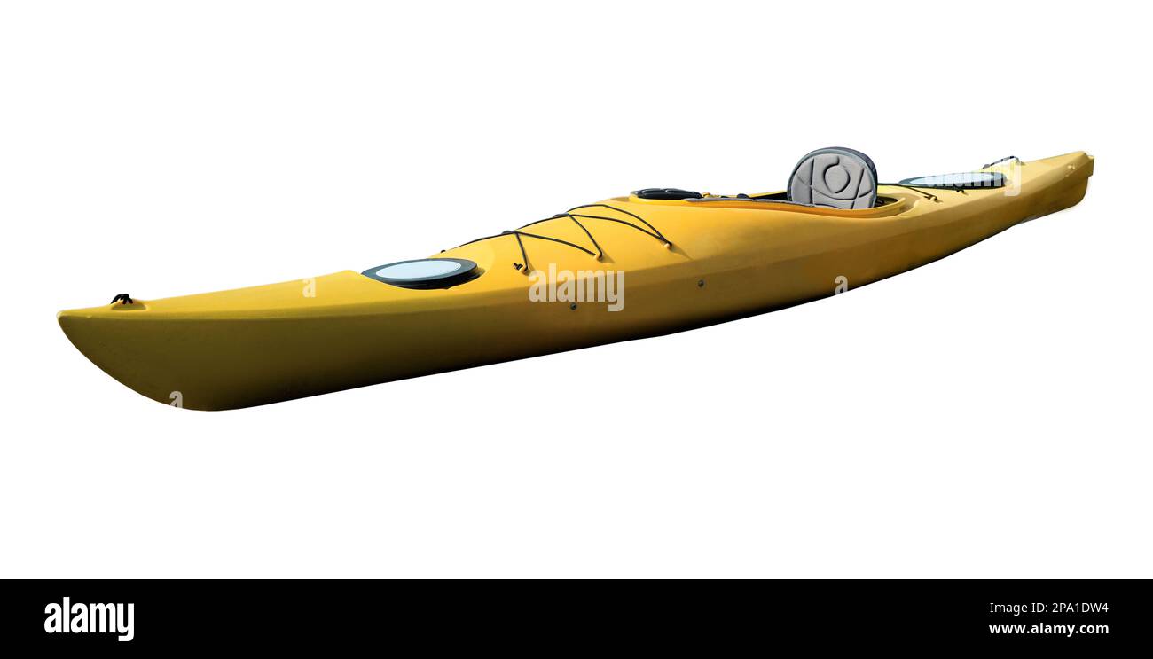 Yellow kayak isolated on white. Outdoor activity Stock Photo - Alamy