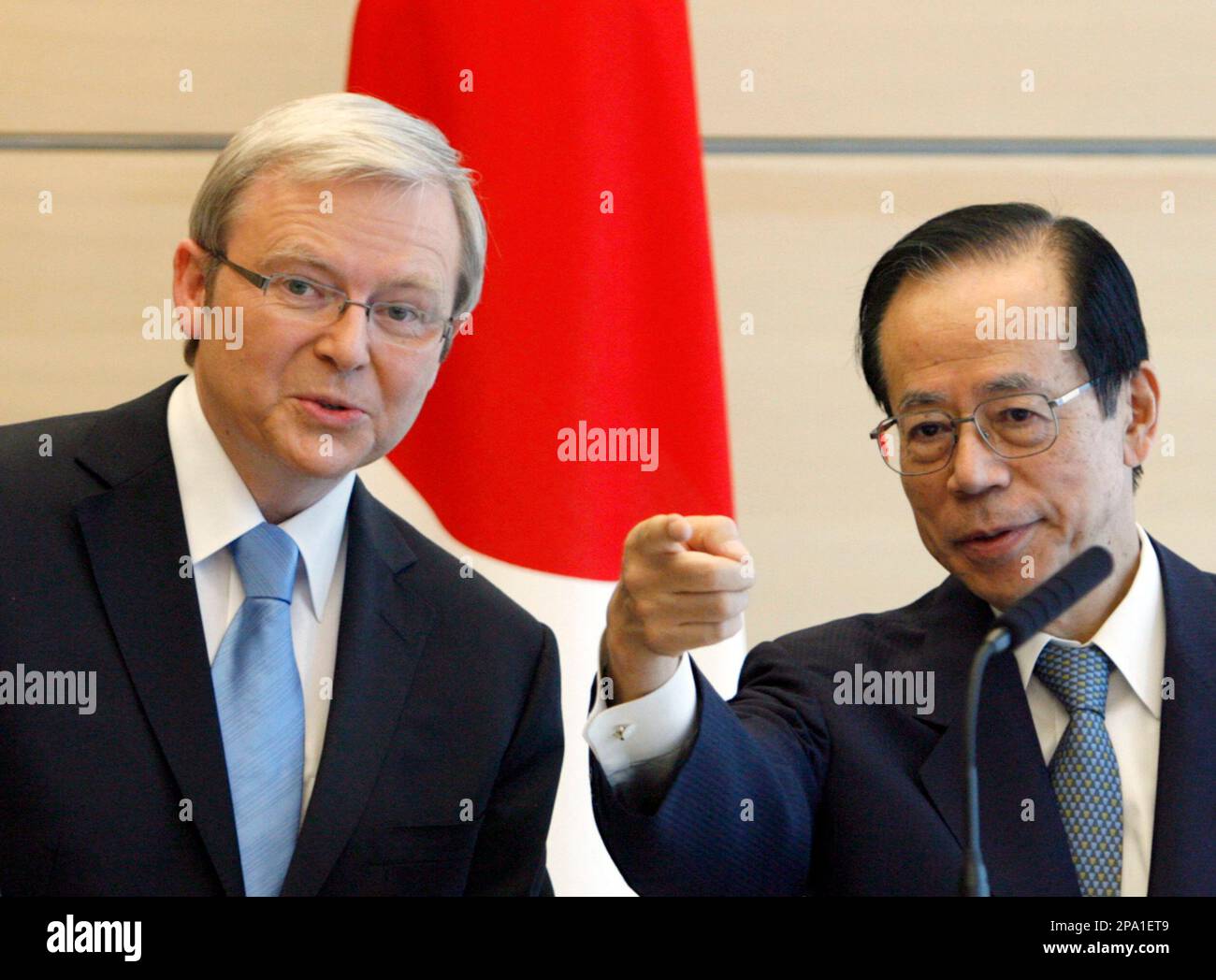 Australian Prime Minister Kevin Rudd, left, and Japanese Prime Minister ...