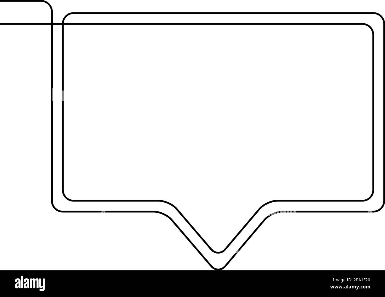 One line drawing of speech bubble, Black and white vector minimalistic ...