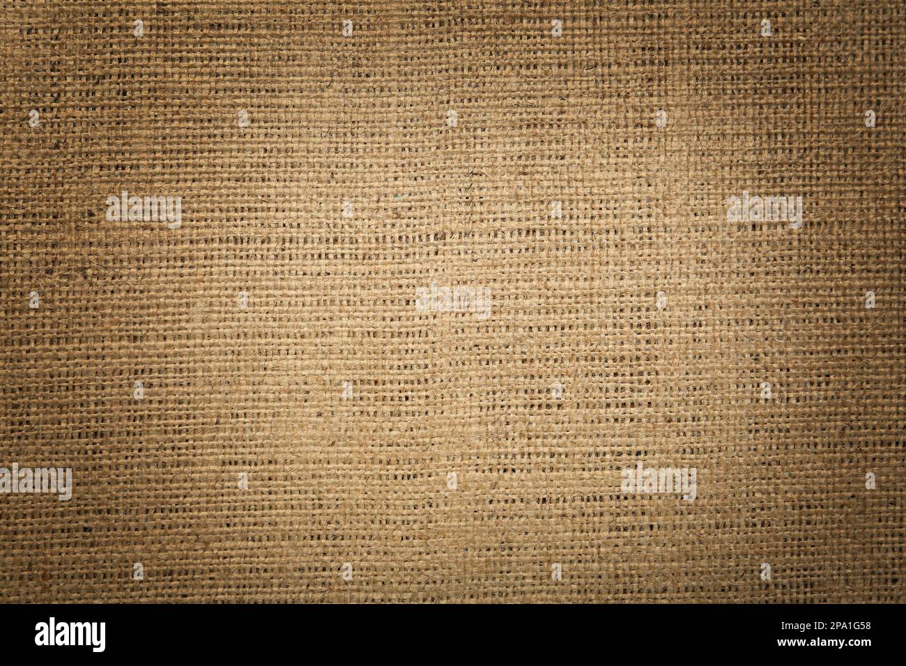 Texture of natural burlap fabric as background, top view. Vignette ...