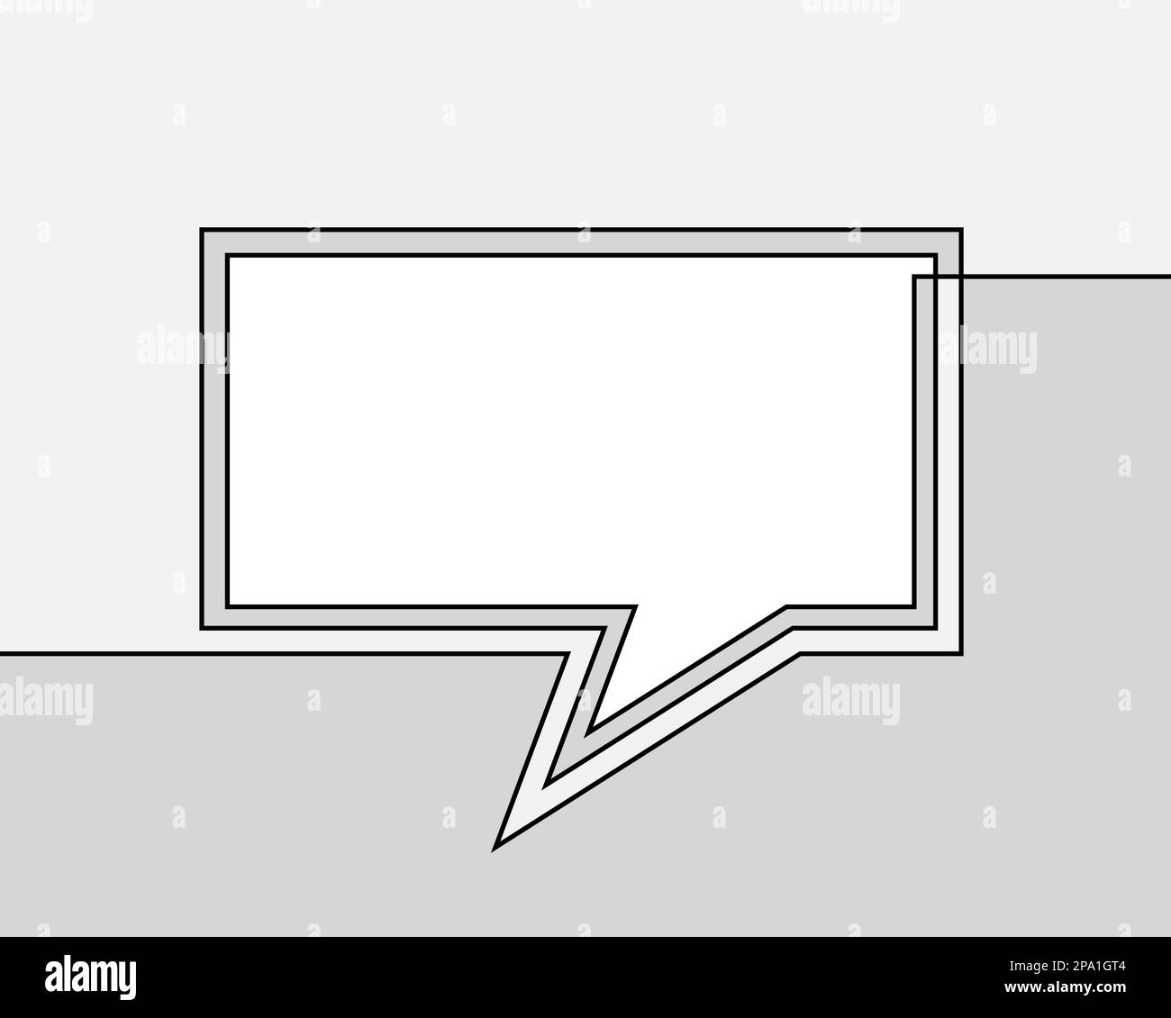 One line drawing of speech bubble, Black and white vector minimalistic ...