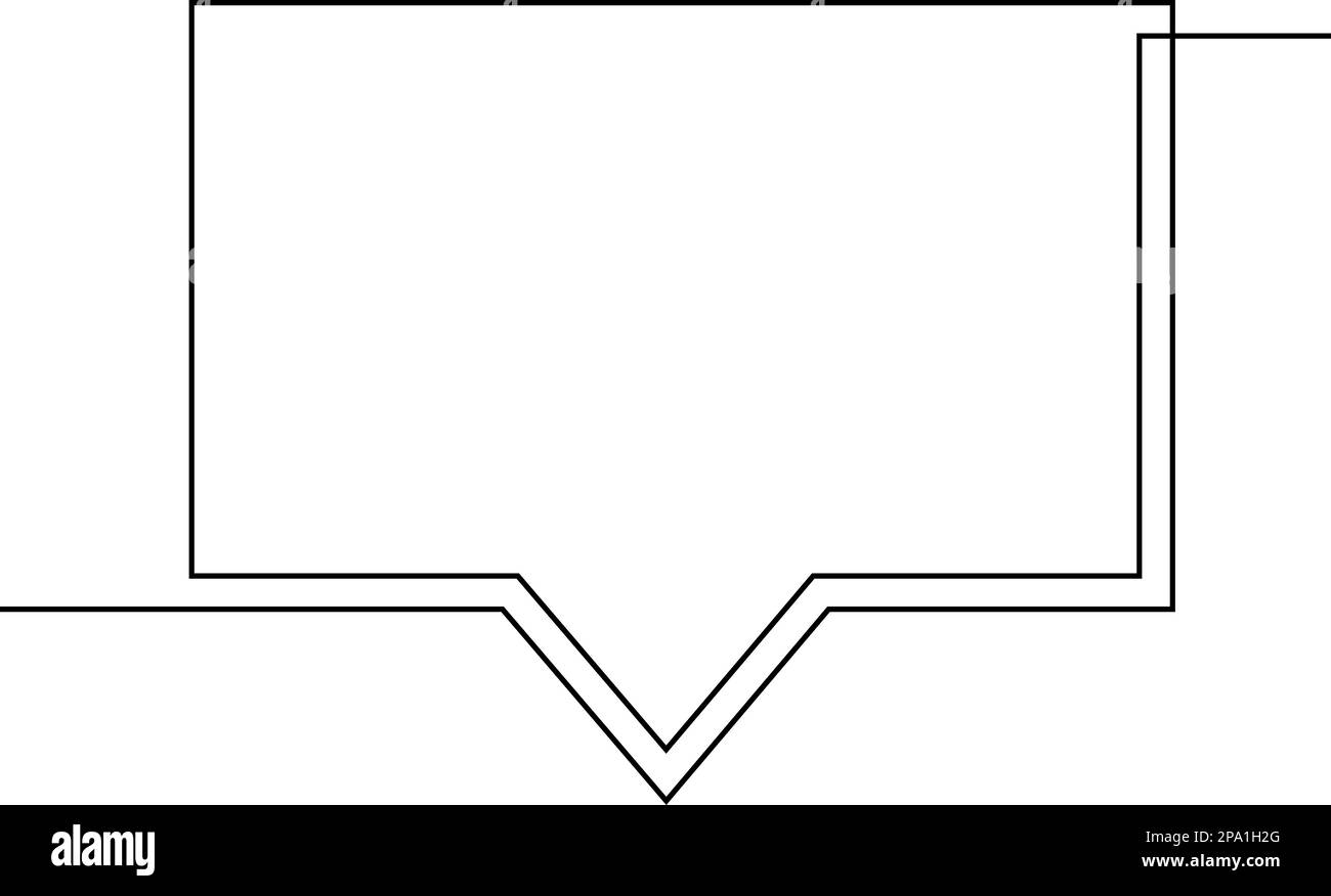 One line drawing of speech bubble, Black and white vector minimalistic ...