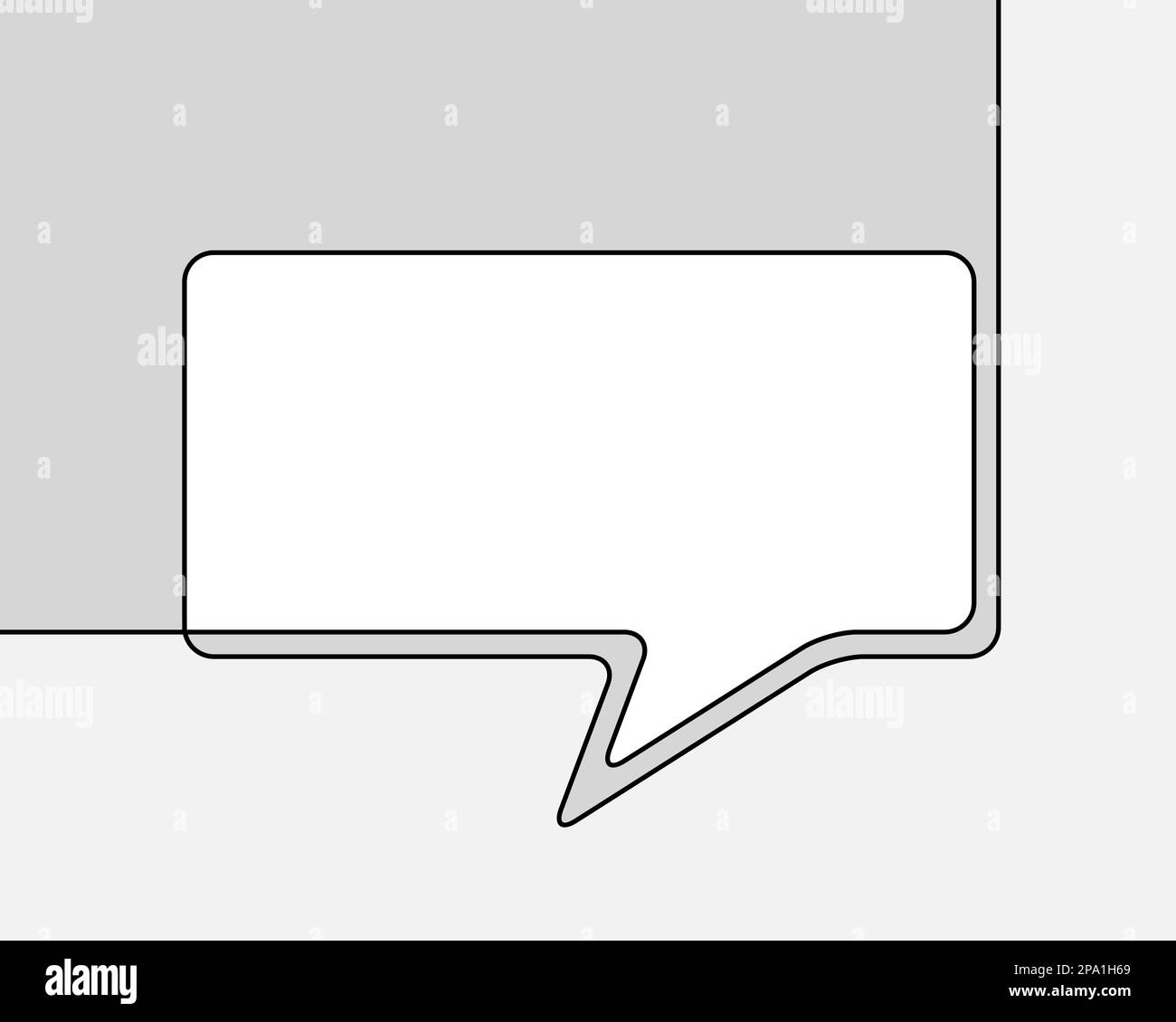 One line drawing of speech bubble, Black and white vector minimalistic ...