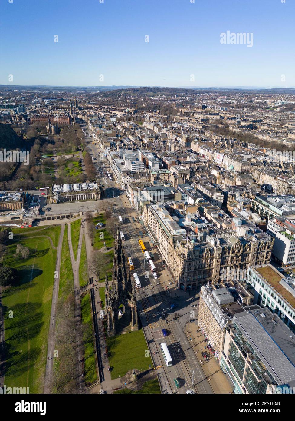 Aerial view of Edinburgh City Centre from drone, Scotland UK Stock ...
