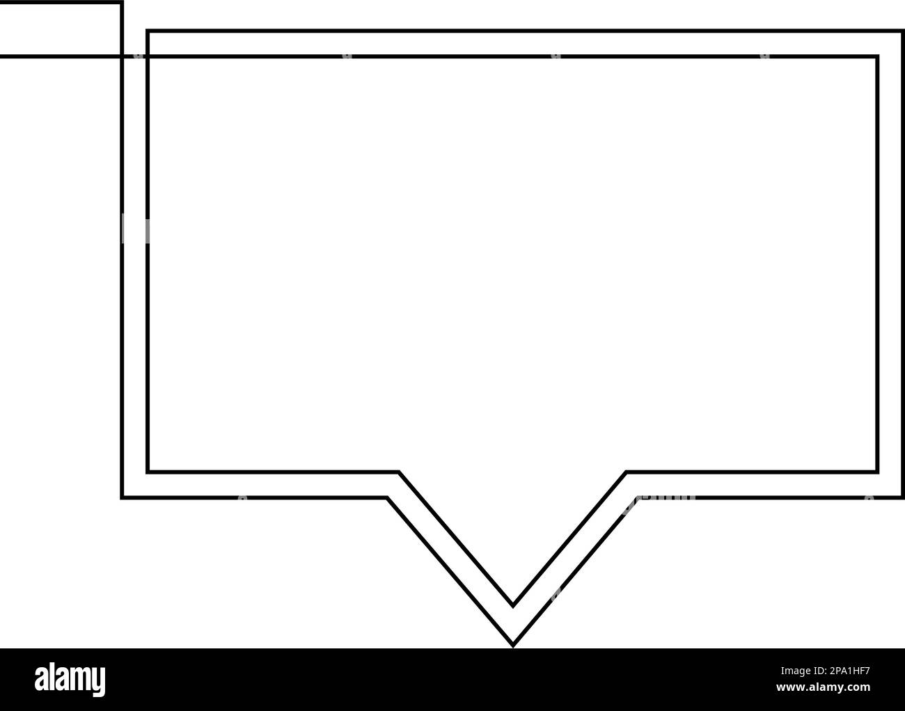 One line drawing of speech bubble, Black and white vector minimalistic ...