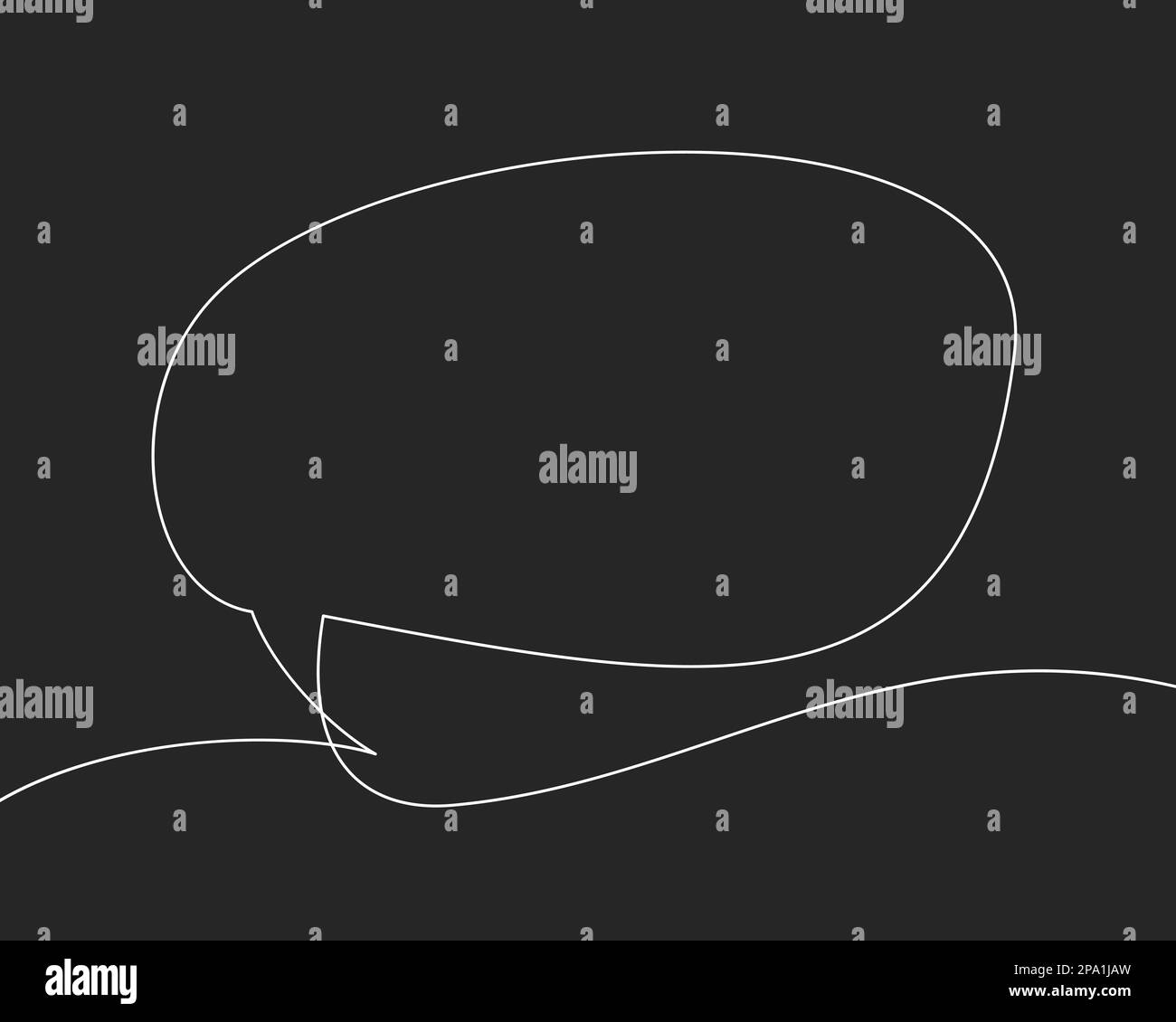 Speech bubble continuous one line drawing streamlined shape, Vector graphics minimalist linear ...