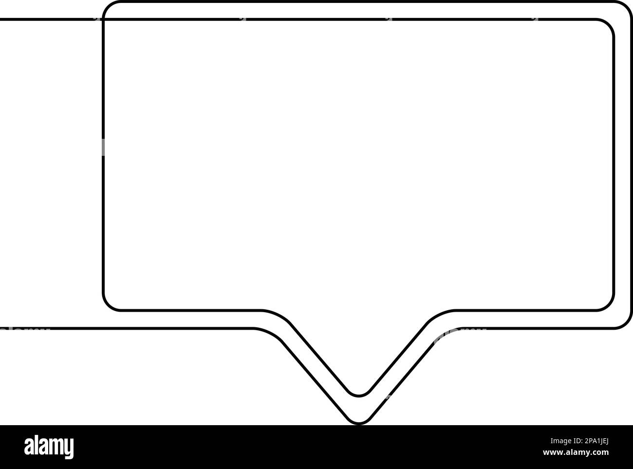 One line drawing of speech bubble, Black and white vector minimalistic ...