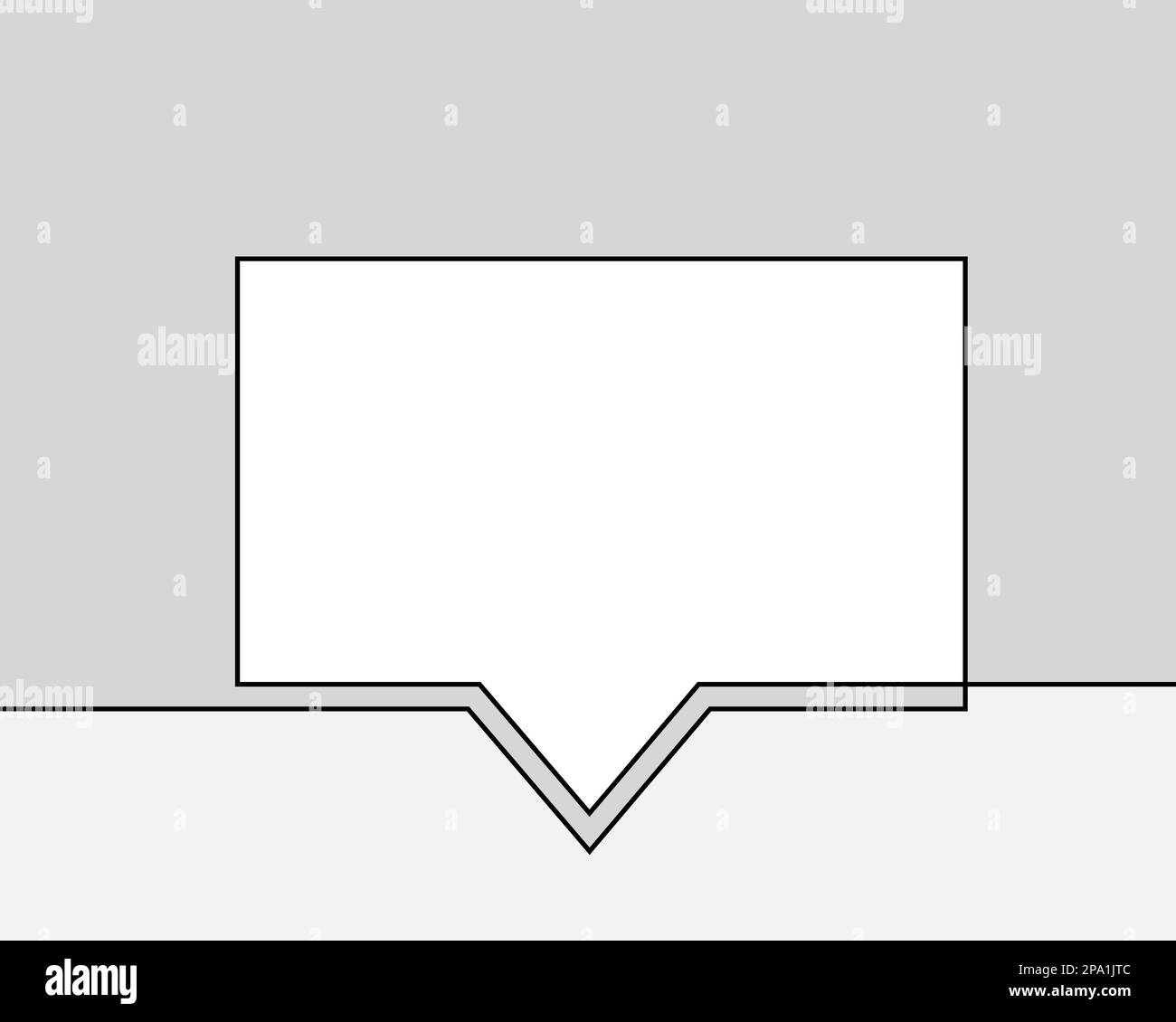 One line drawing of speech bubble, Black and white vector minimalistic ...