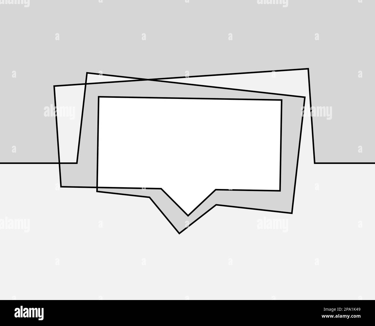 One line drawing of speech bubble, Black and white vector minimalistic ...