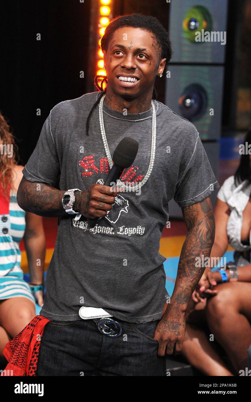 Rapper Lil' Wayne makes an appearance on MTV's "Total Request Live ...