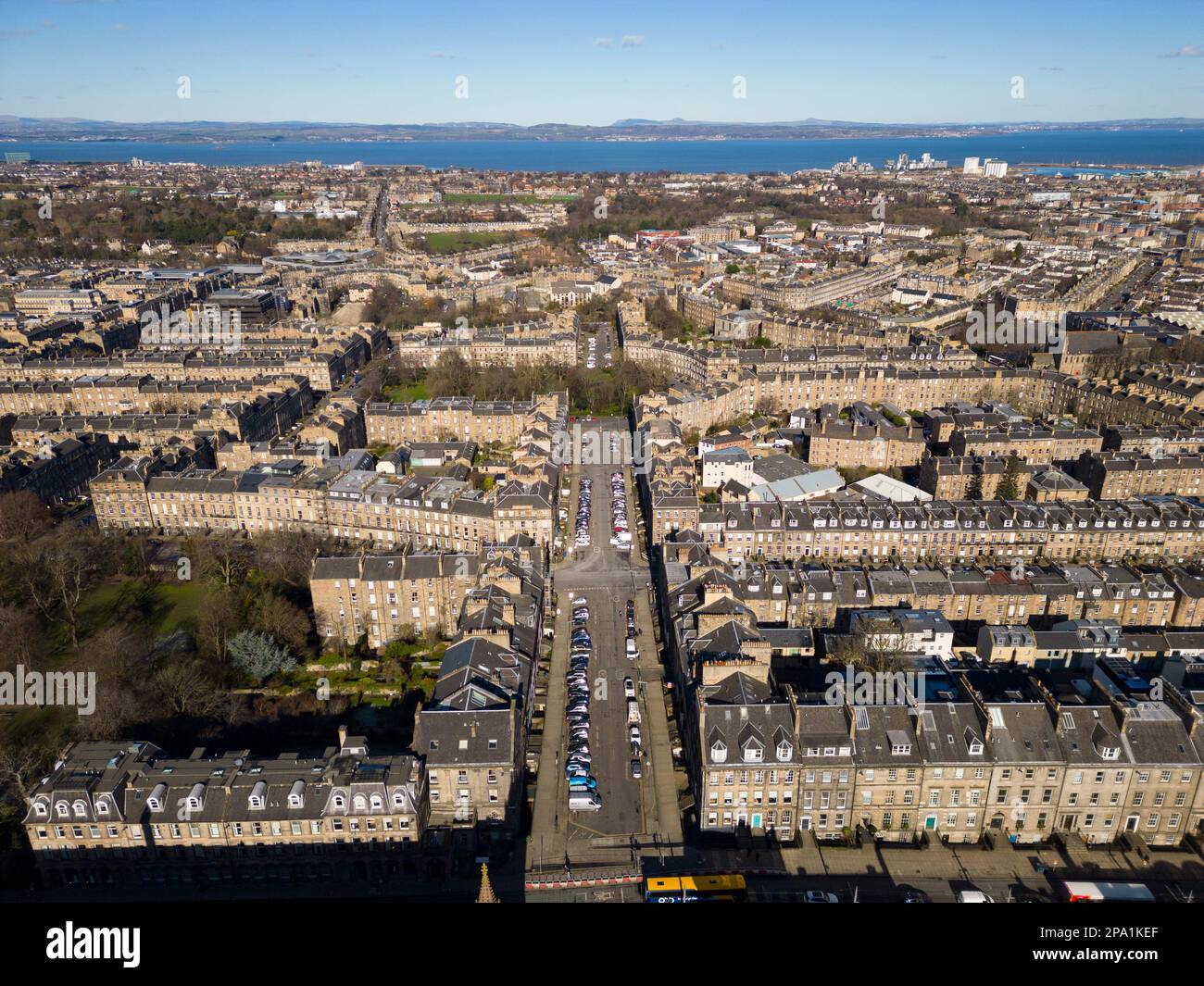 Aerial view of Edinburgh New Town from drone, Scotland UK Stock Photo ...