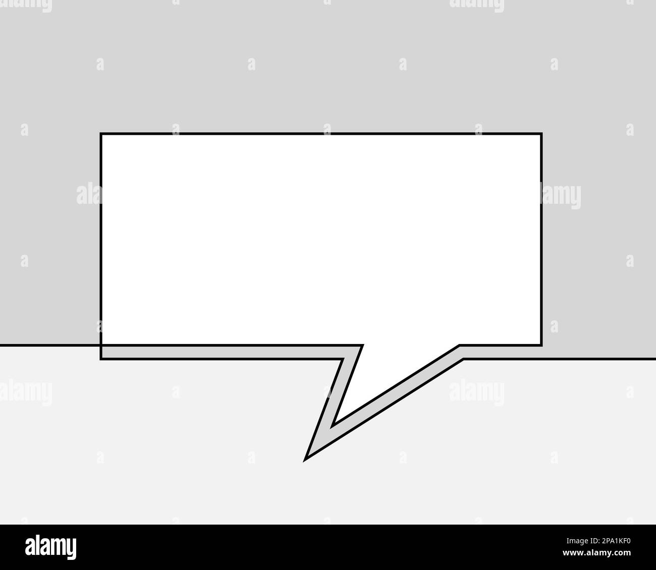 One line drawing of speech bubble, Black and white vector minimalistic ...