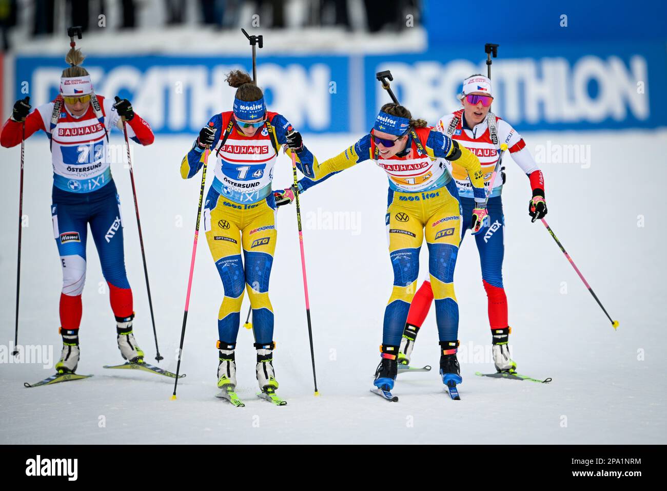ÖSTERSUND 20230311Sweden's Elvira Öberg (right) switches to Hanna Öberg ...
