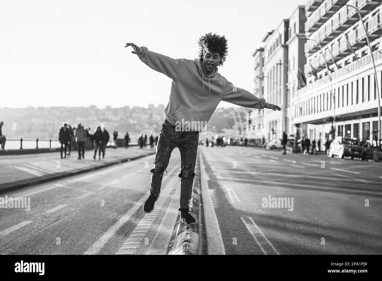 Afro millennial Black and White Stock Photos & Images - Alamy
