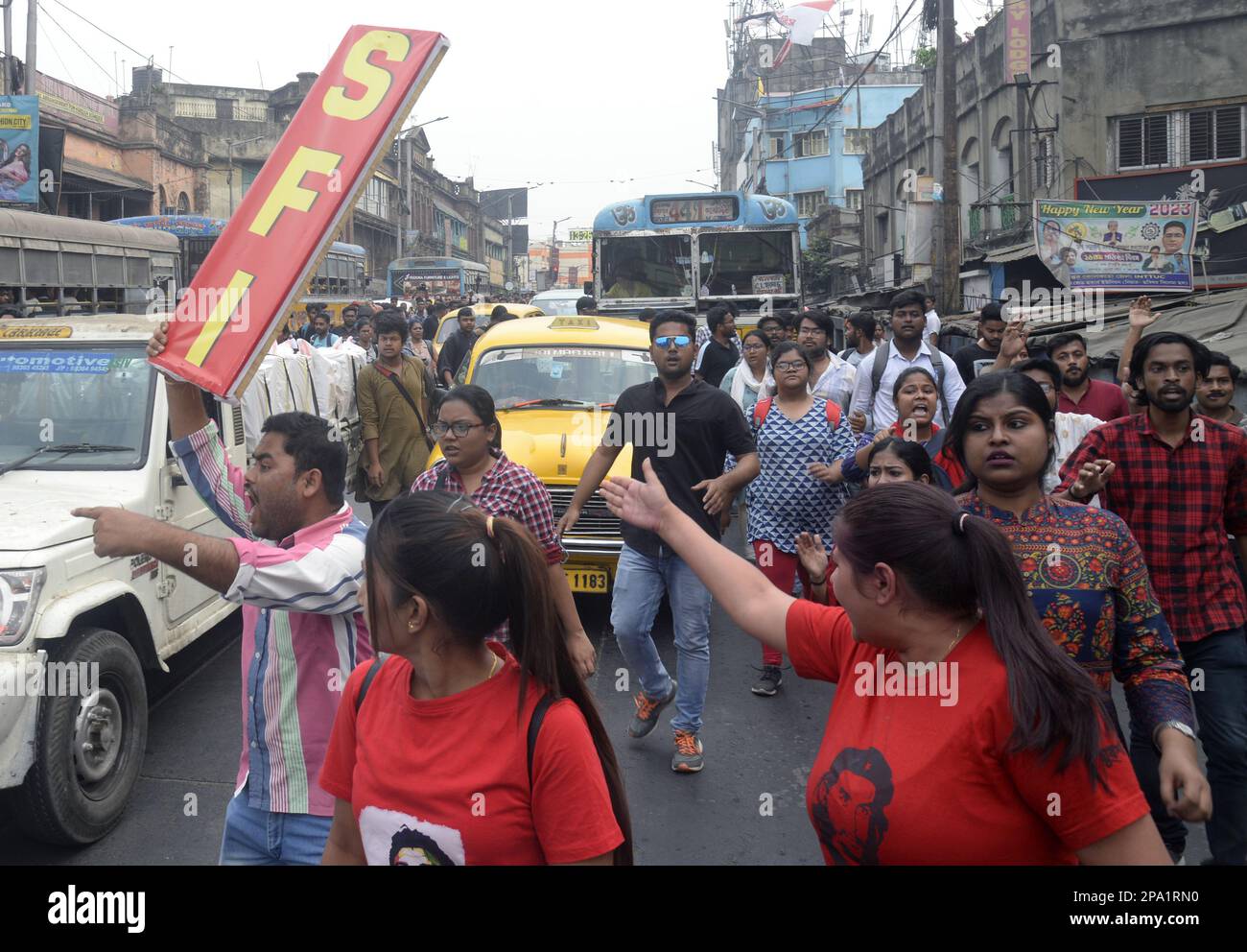 Kolkata, India. 10th Mar, 2023. March 10, 2023, Kolkata, India: Student ...