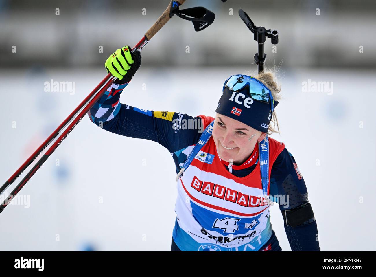 ÖSTERSUND 20230311Norway's Marte Olsbu Roiseland celebrates after her ...