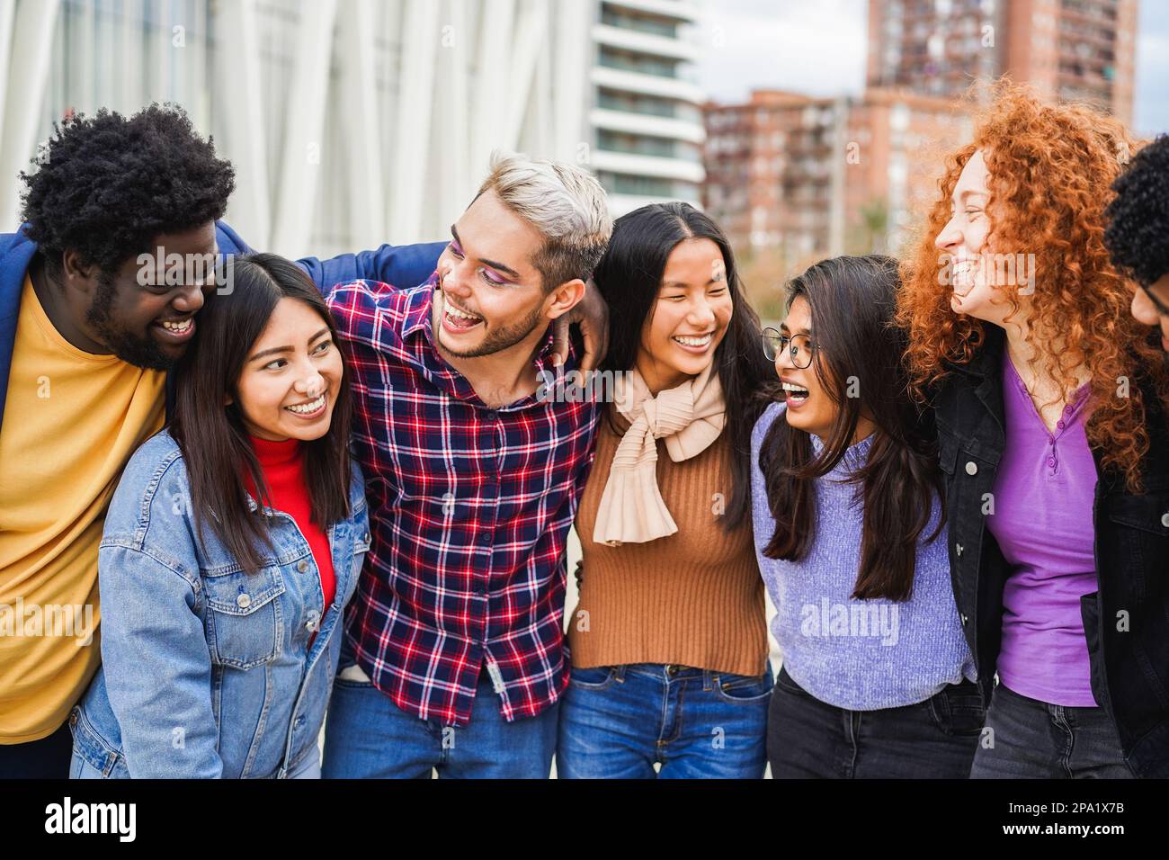 People Laughing Together Outside