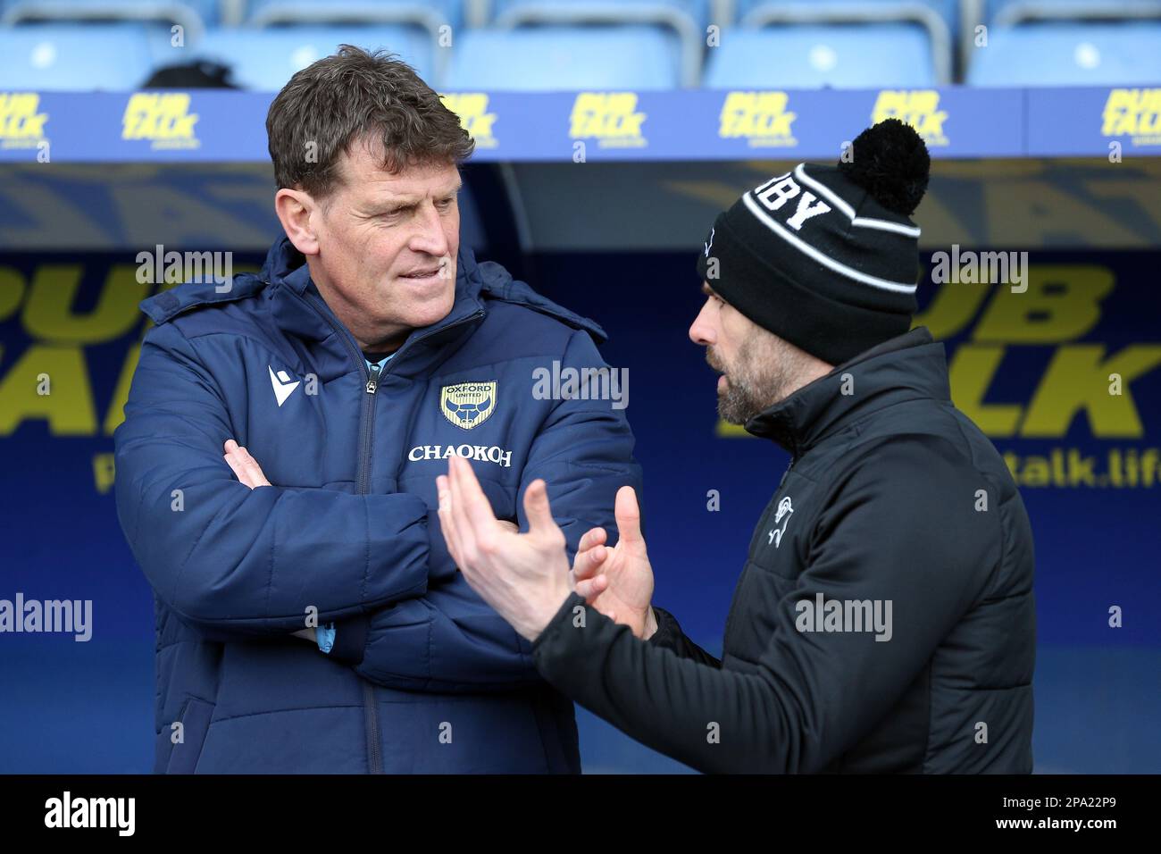 Oxford United caretaker manager Craig Short speaks to Derby County ...