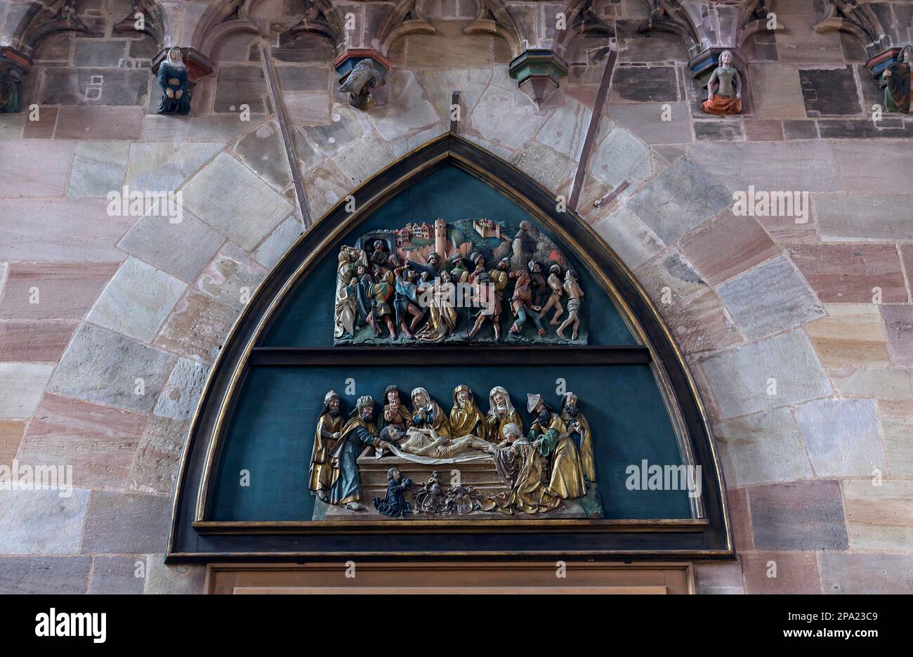 Relief of Late Gothic Scenes, Carrying of Christ to the Cross and the ...