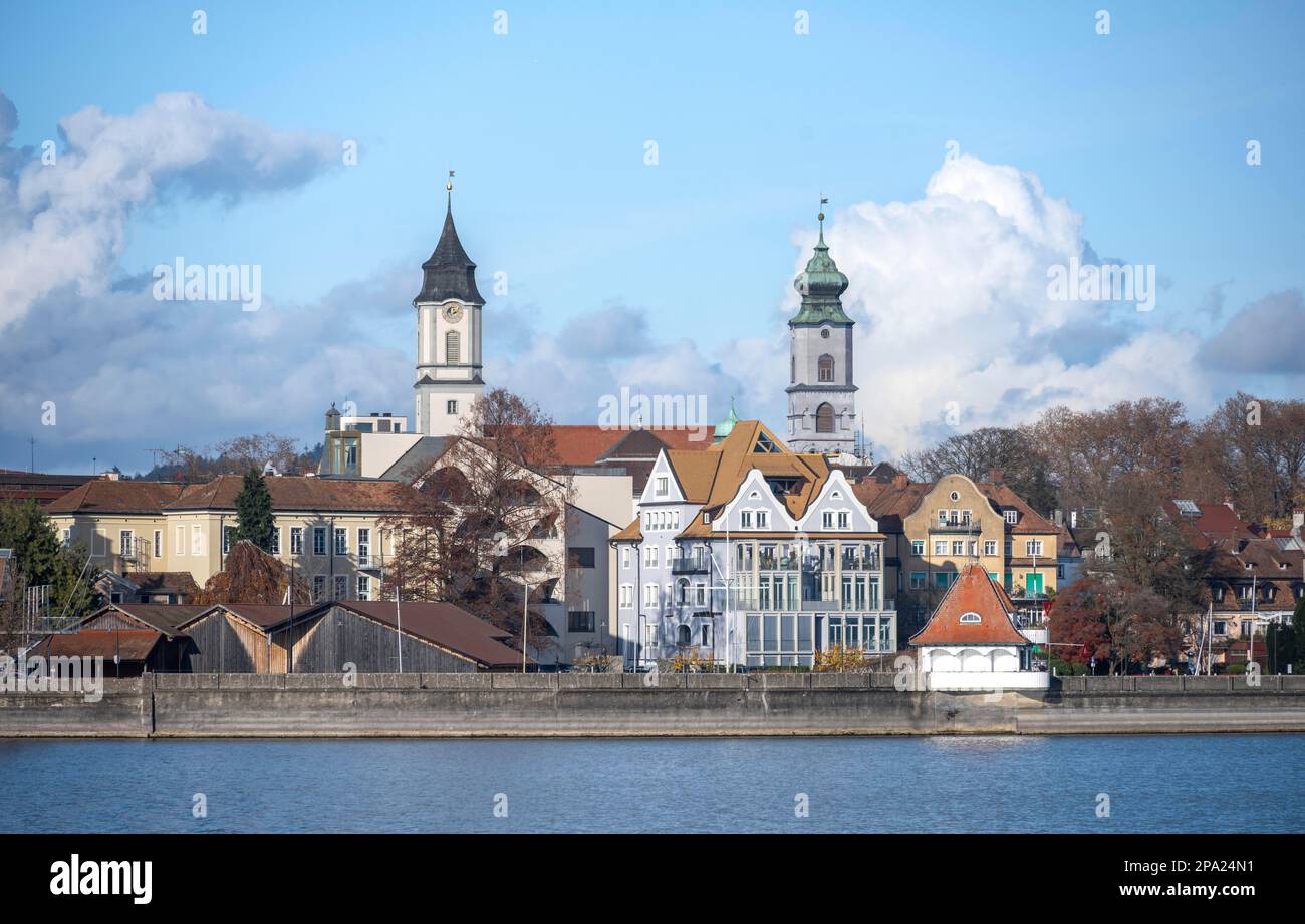 Lakeside promenade and steeples of the church Muenster Unserer Lieben ...