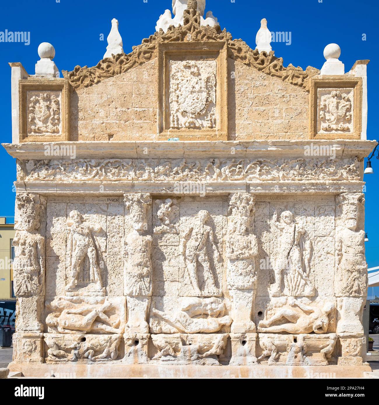 The greek fountain is located in Gallipoli, near the bridge that ...