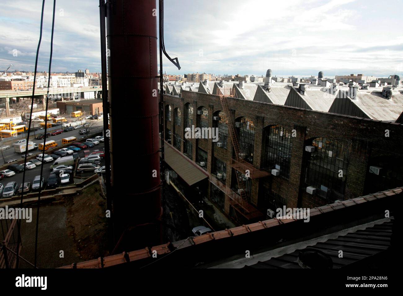 The saw-tooth skylights, right, of the American Bank Note Building are ...