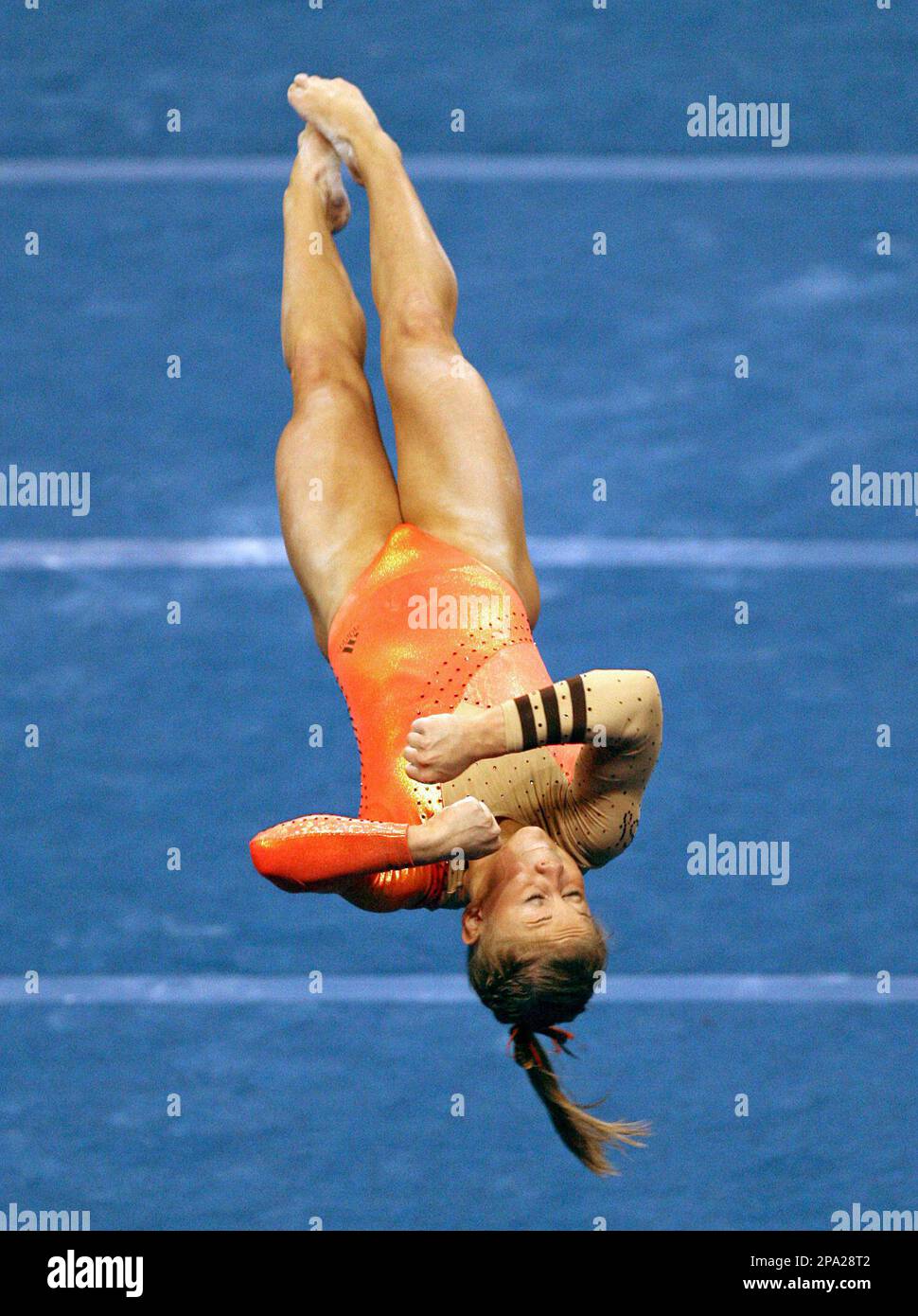 Shawn Johnson competes in the floor exercise at the U.S. Gymnastics ...