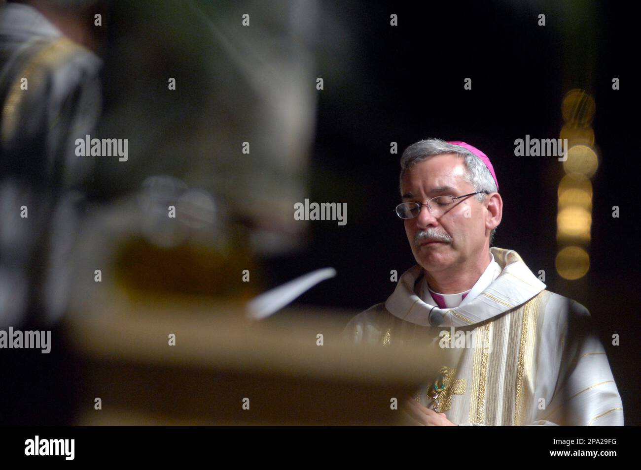 Father Anthony Basil Taylor, prays before he was installed as the new ...