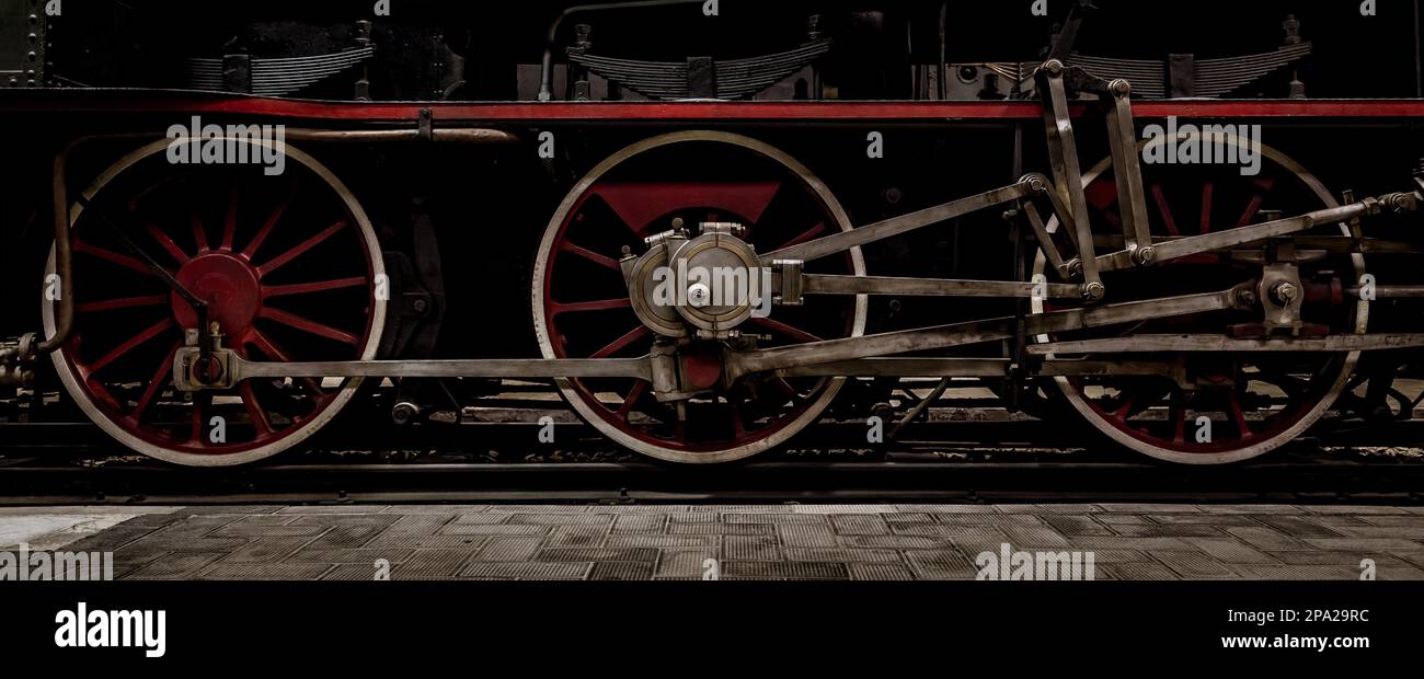 Italian steam locomotive detail, bult by the Costruzioni Elettro ...