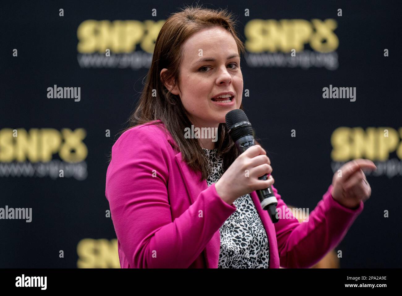 SNP leadership candidate Kate Forbes taking part in a SNP leadership ...