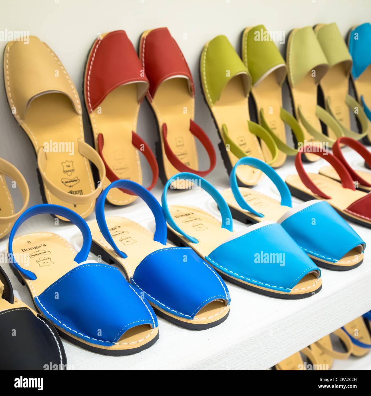 MENORCA, SPAIN - June 29, 2018: traditional Menorca sandals (named ...