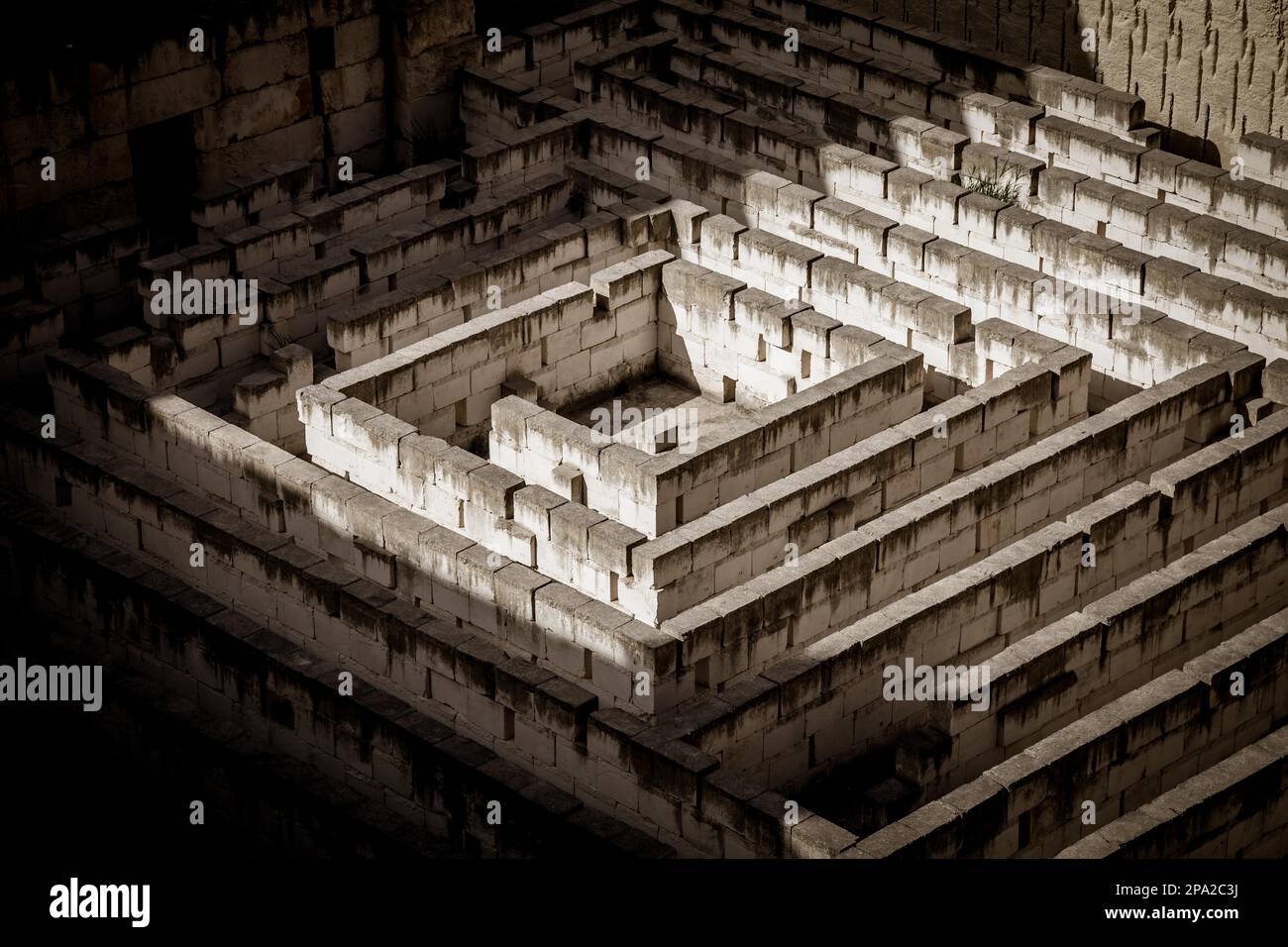 Labyrinth made of stone: conceptual for question, freedom and journey ...