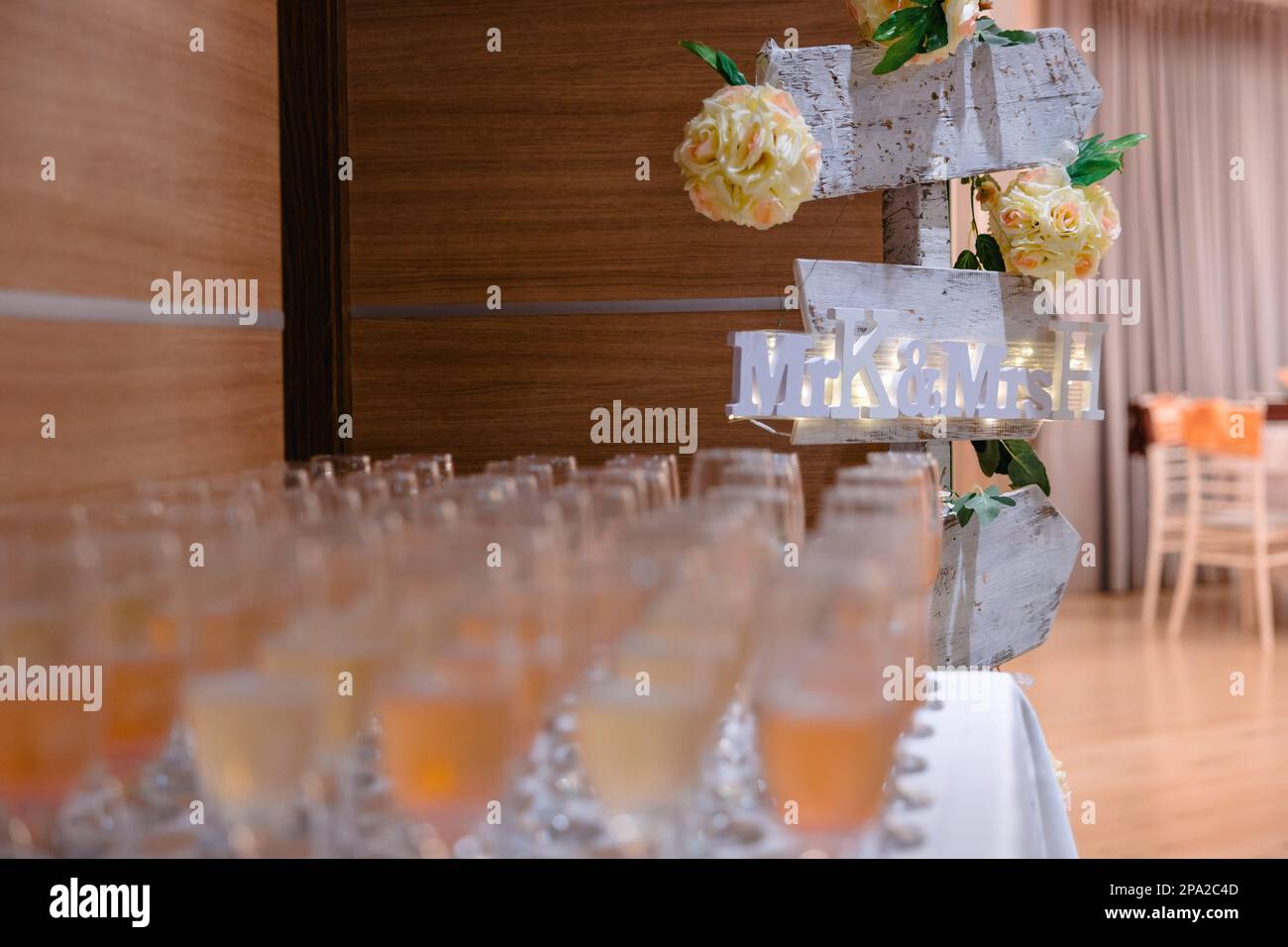 Welcome Drinks For A Wedding Reception Sign With Mr And Mrs And Glass welcome-drinks-for-a-wedding-reception-sign-with-mr-and-mrs-and-glass