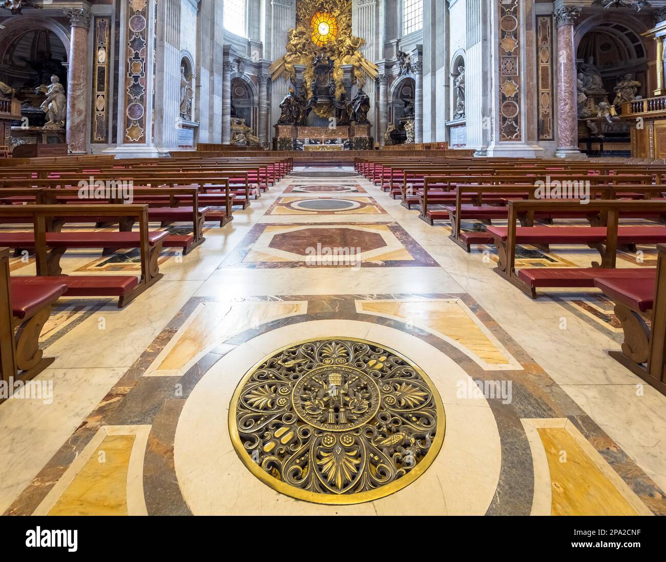 Saint Peter Basilica, Vatican State in Rome: interior with Bernini Holy ...