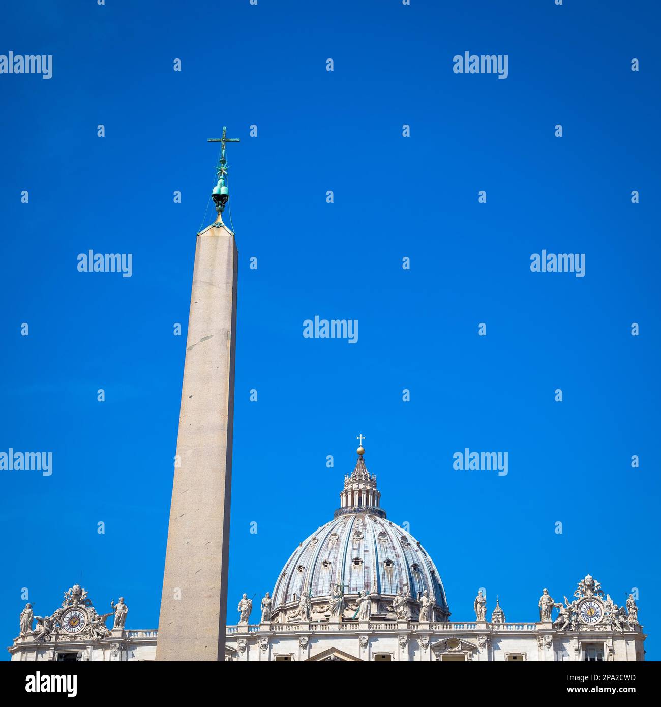 St Peter Basilica detail with a blue sky background for copy space ...