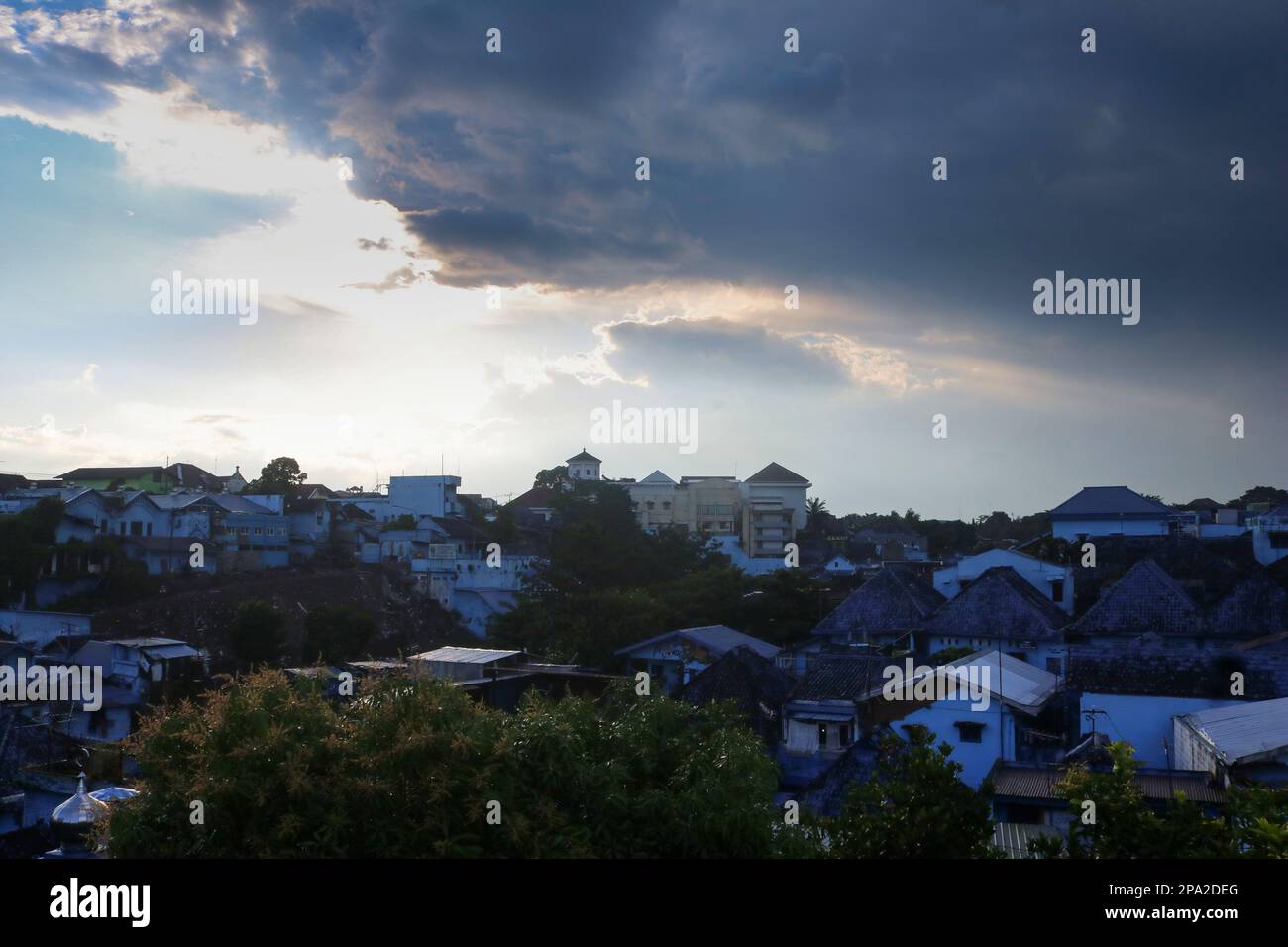 Malang, East Java, Indonesia. 11th Mar, 2023. Black clouds cover on ...