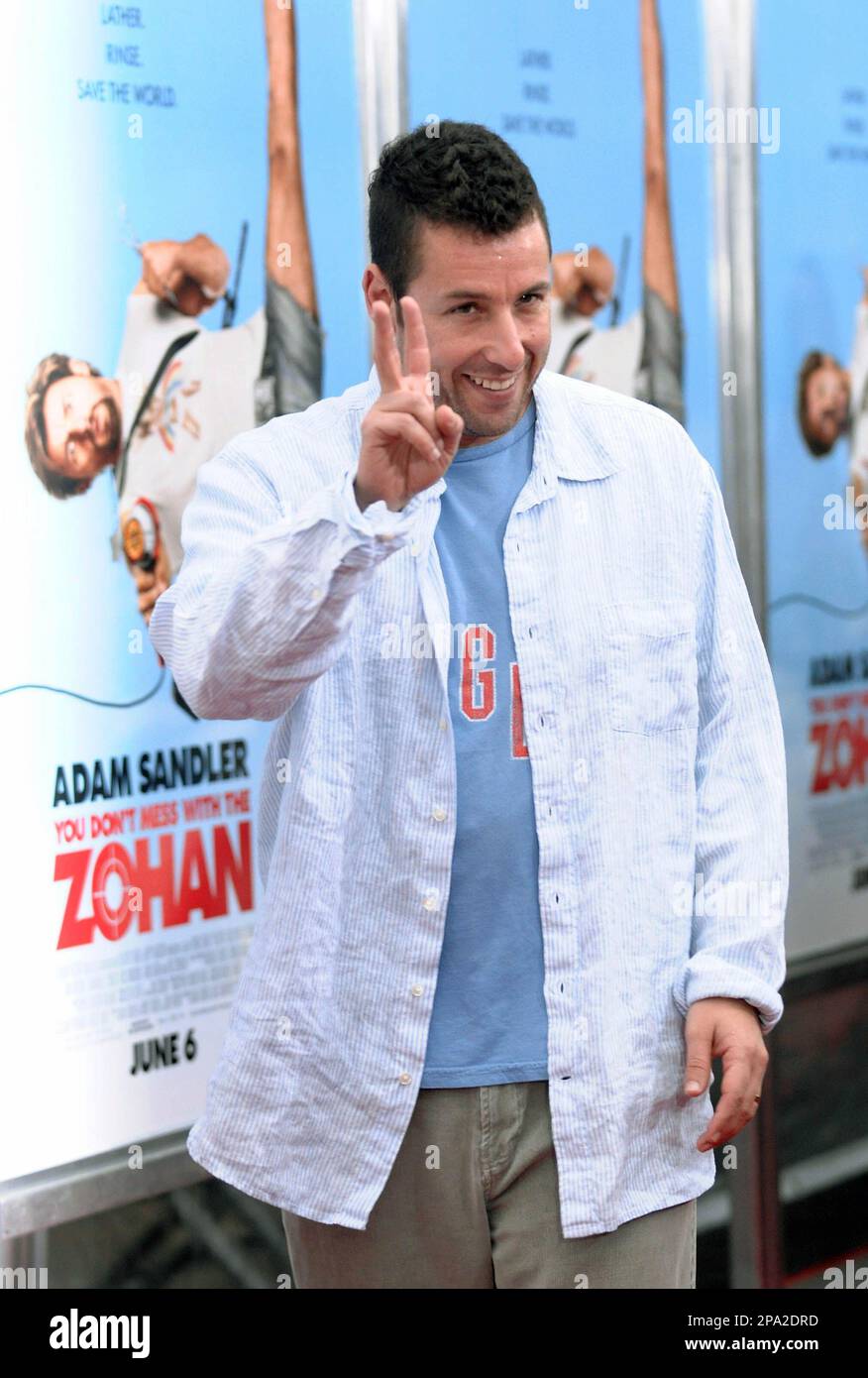 Actor Adam Sandler attends the "You Don't Mess With The Zohan" premiere ...